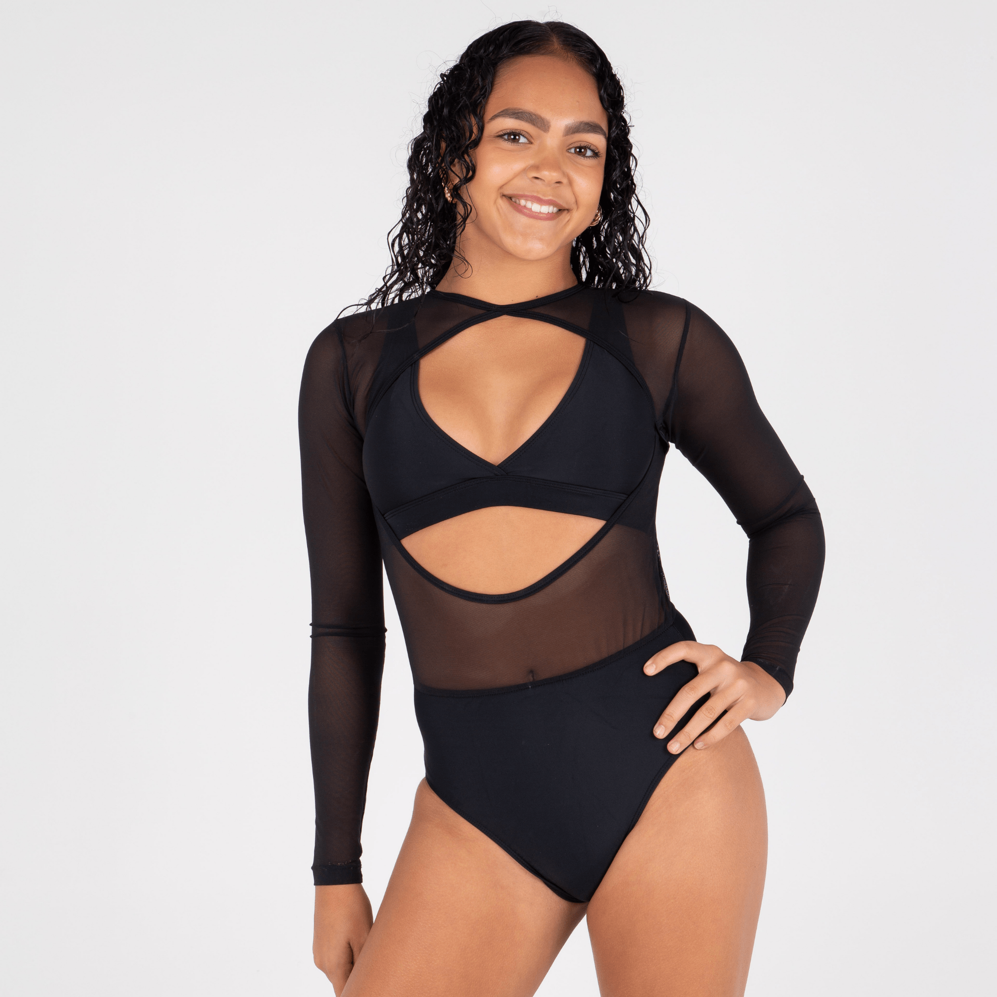 Sheer Life Leotard - Black/Black – CosiG Studiowear