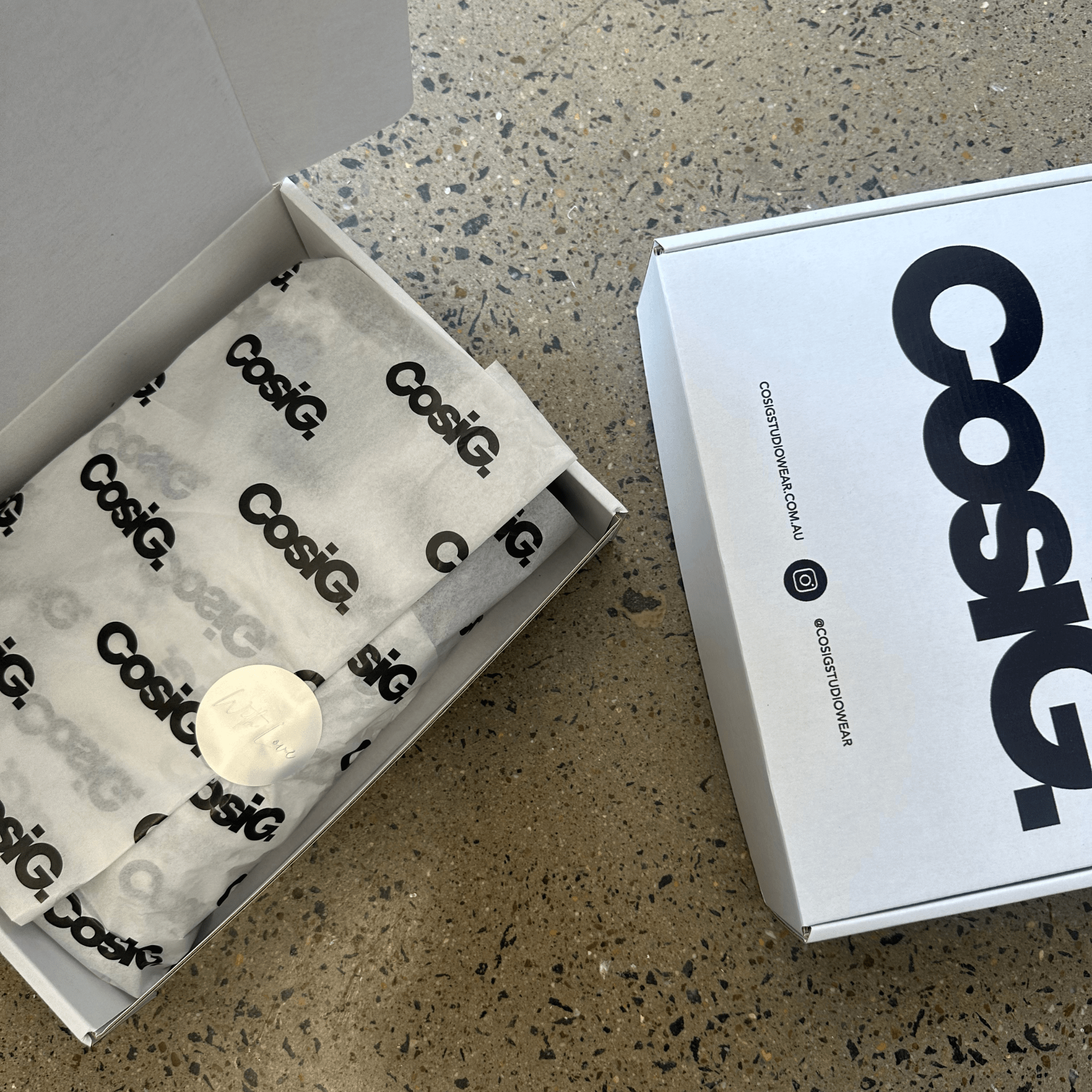 CosiG Signature Gift Wrap | Luxury Branded Packaging | CosiG Studiowear